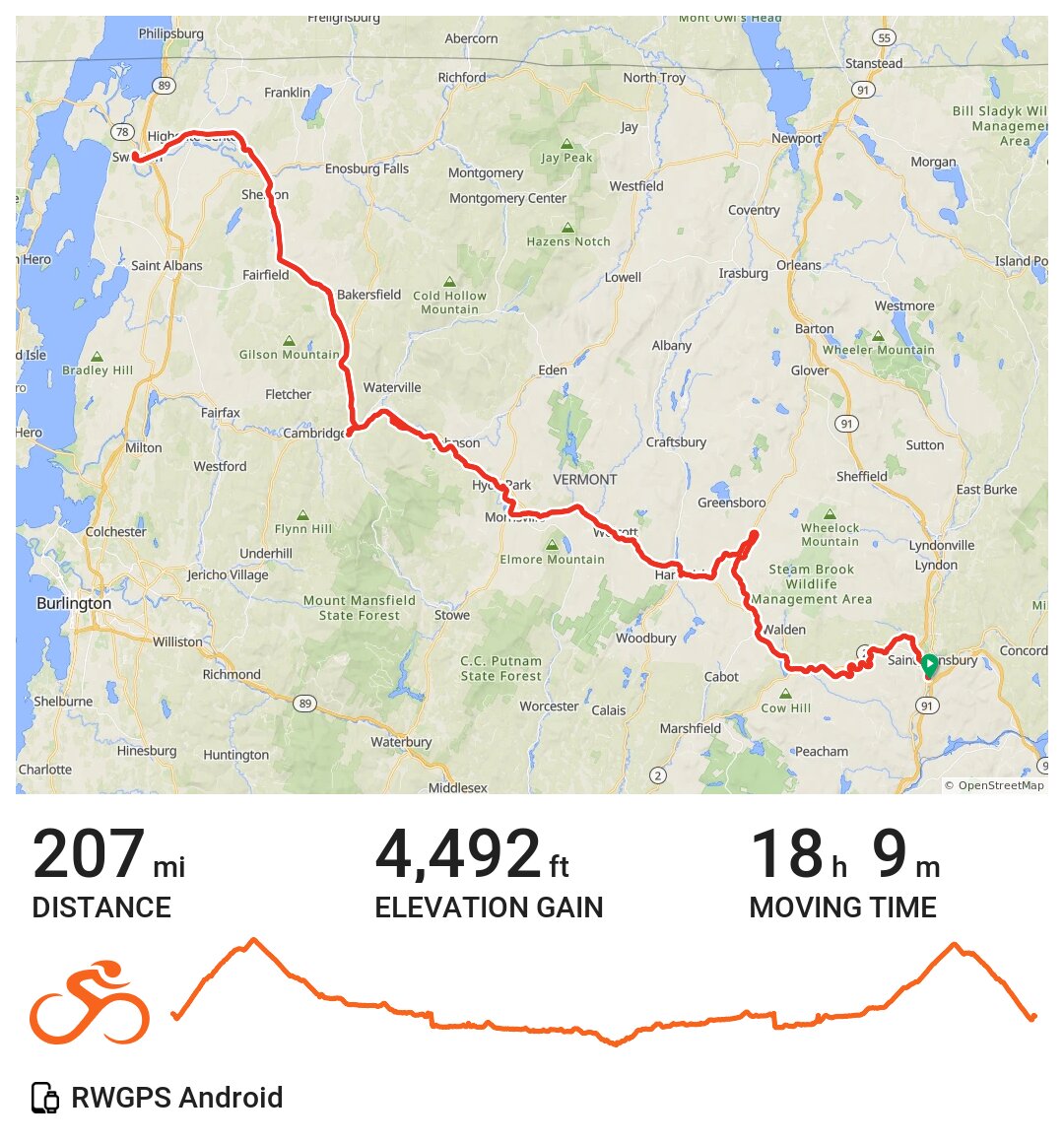 Lamoille trail out and back · Ride with GPS