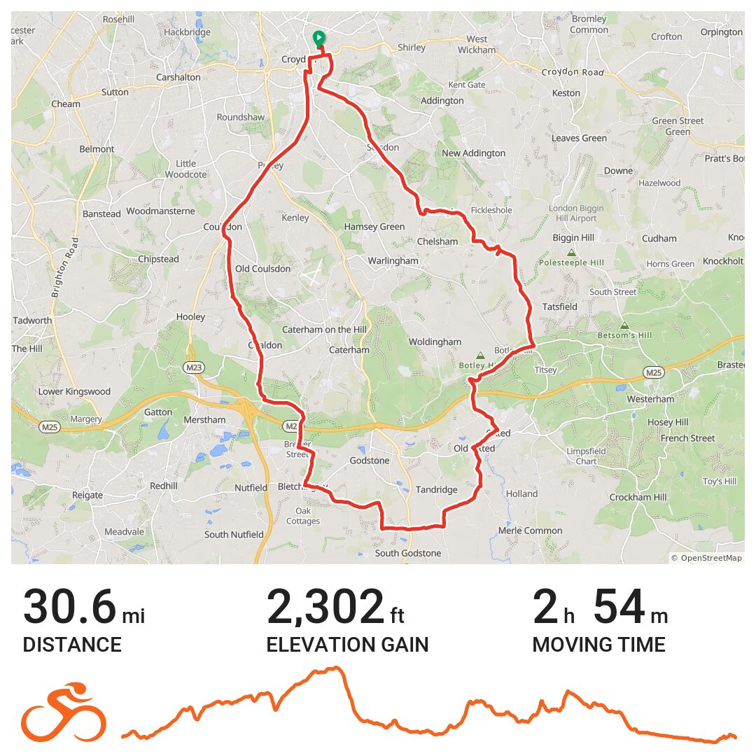 East Croydon to Oxted · Ride with GPS