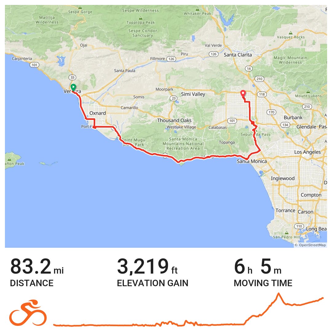 Ventura to Northridge-PUT Overnight Ride Day 2 · Ride with GPS