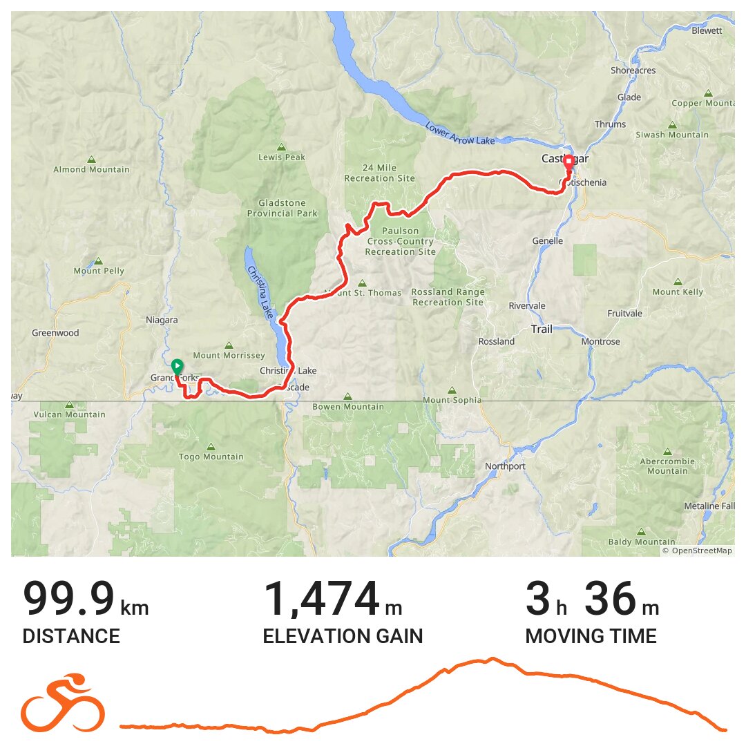 Goose Tour 2013 Grandforks to Castlegar · Ride with GPS