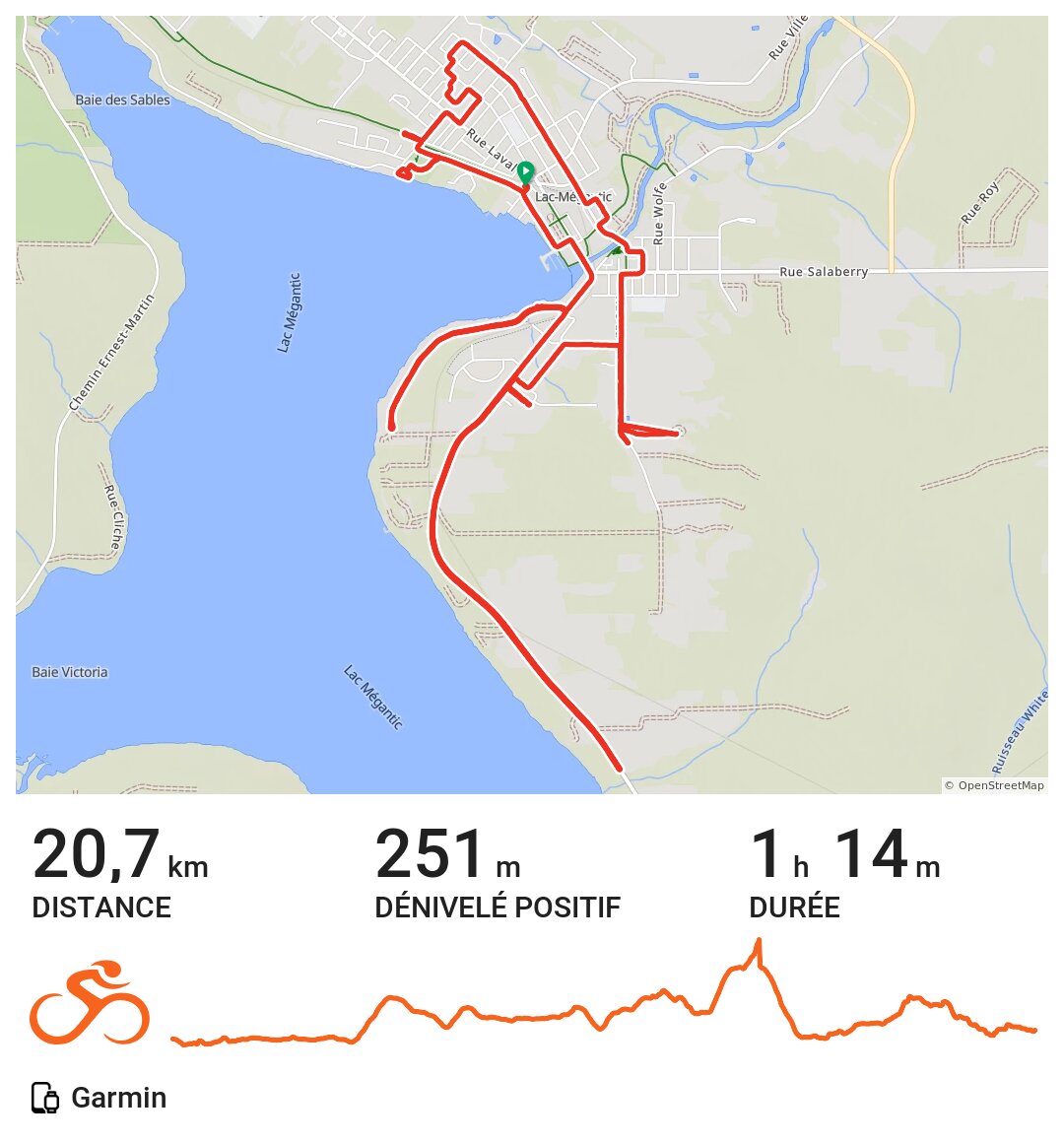 Lac-Mégantic petit tour de ville · Ride with GPS