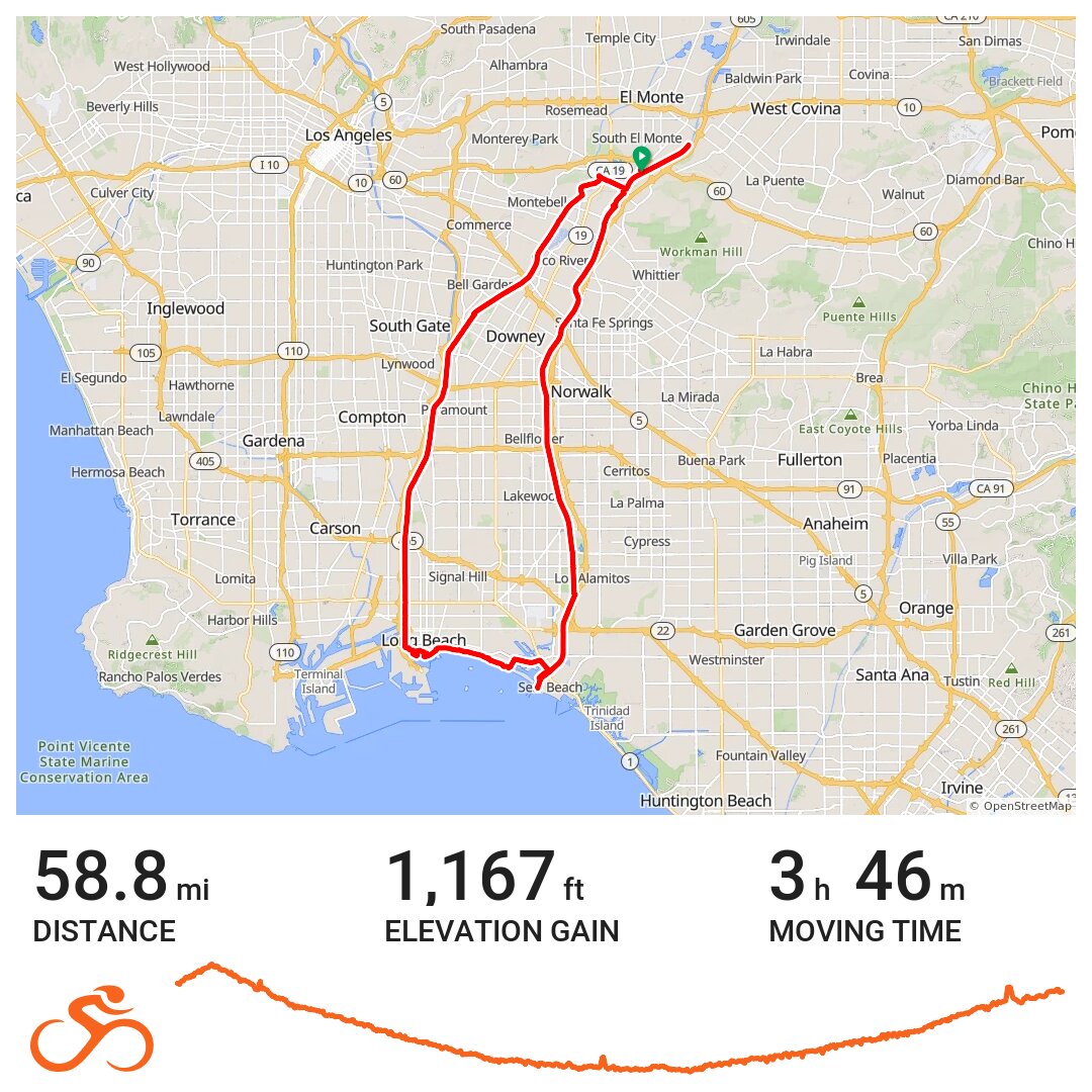 Whittier Narrows - Seal Beach - Long Beach loop · Ride with GPS