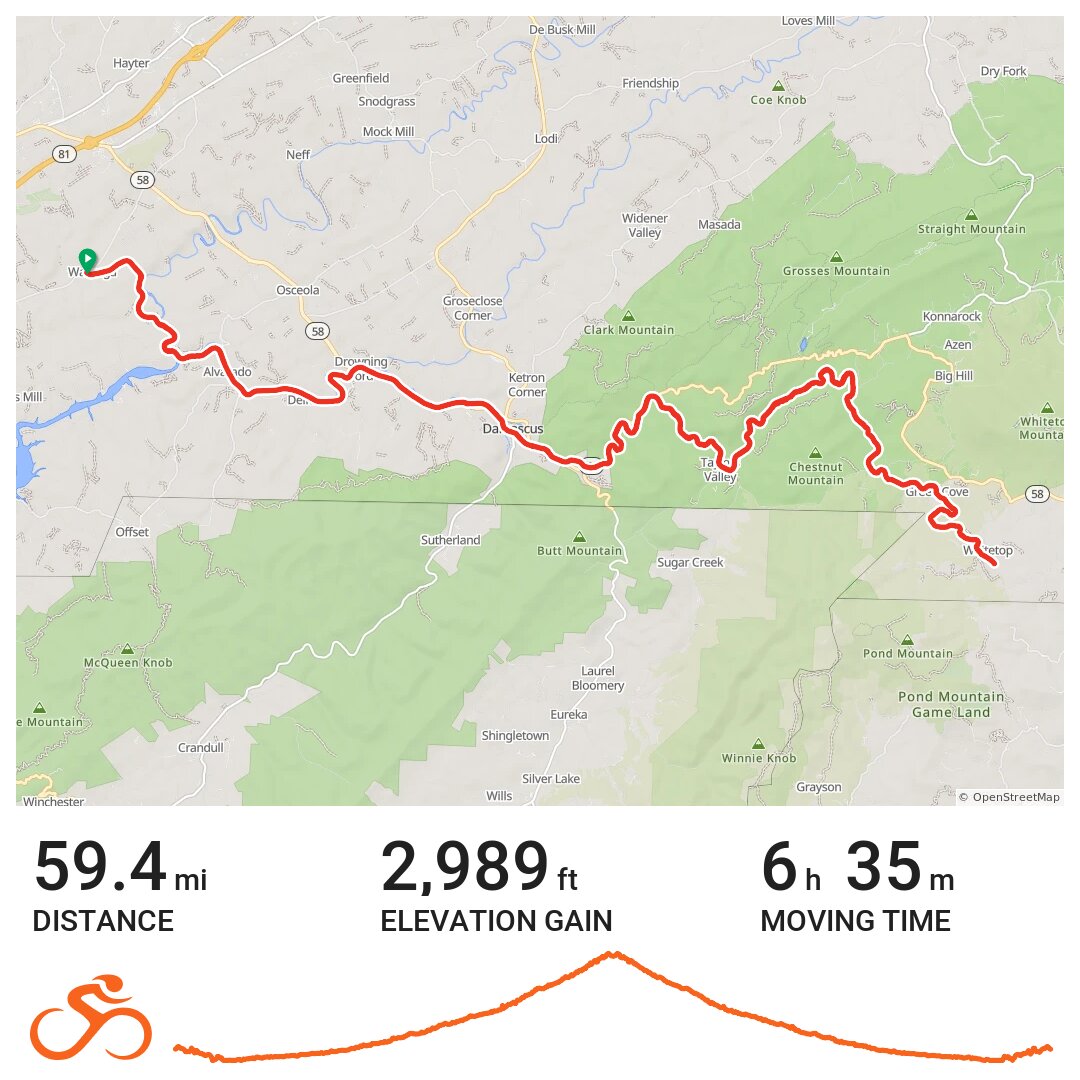 Map Of Virginia Creeper Trail - Map