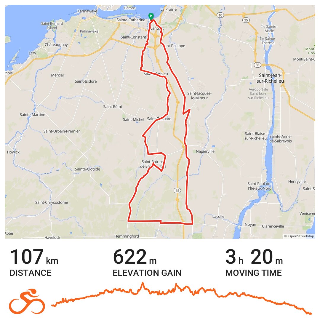 Candiac-Hemmingford - A bike ride in Candiac, Québec