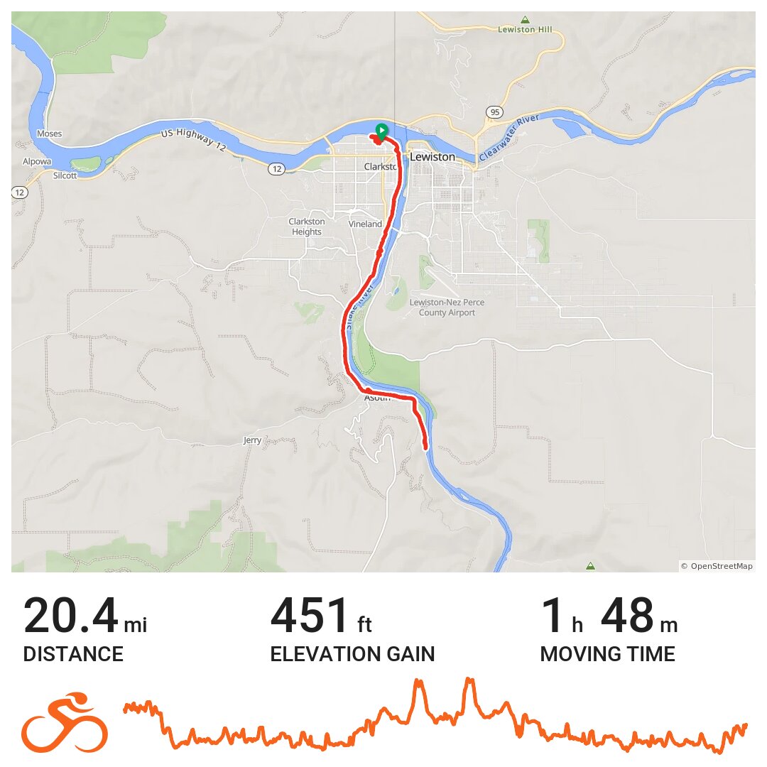 Clarkston WA past Asotin on the Snake River · Ride with GPS
