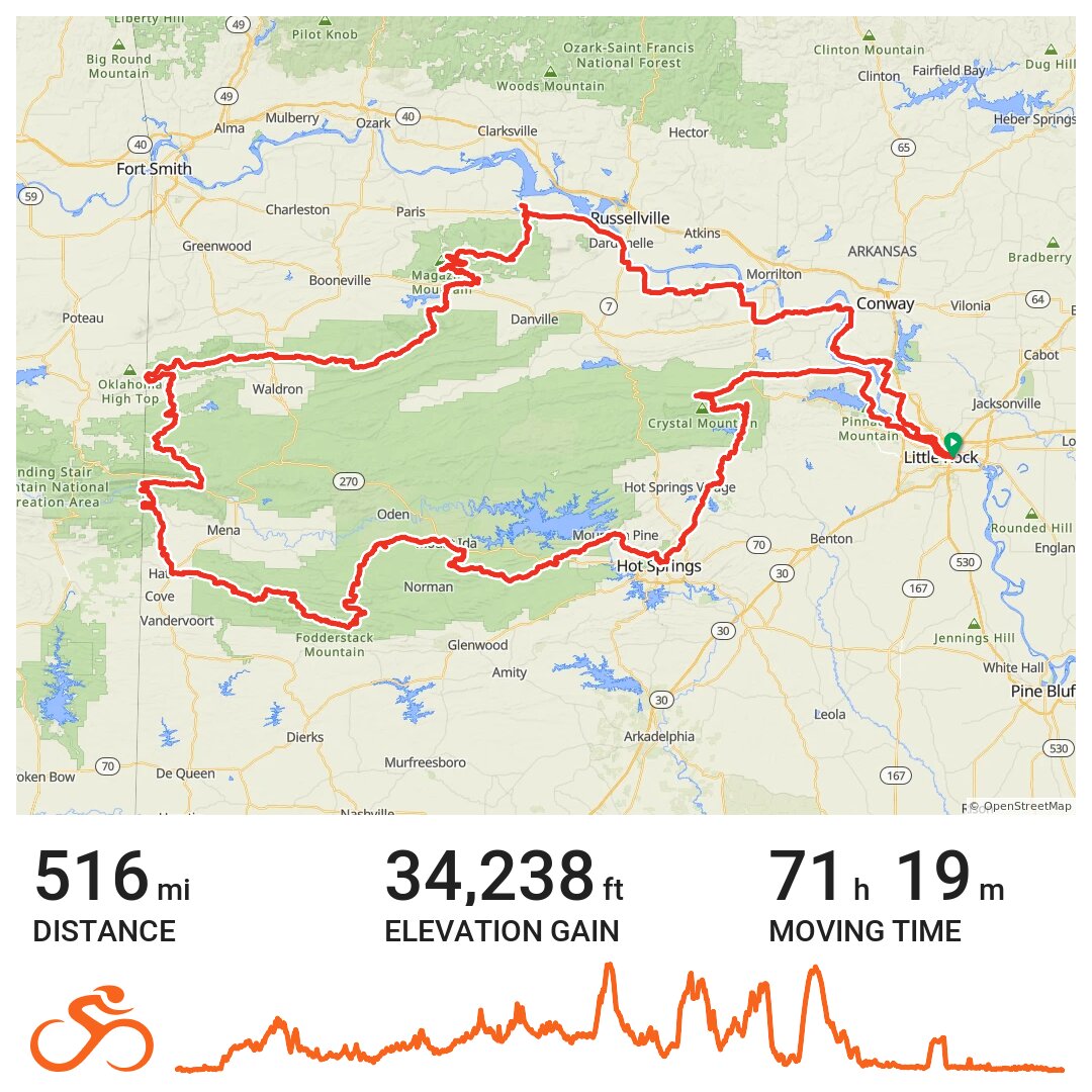 ACA Arkansas High Country (new ride) · Ride with GPS