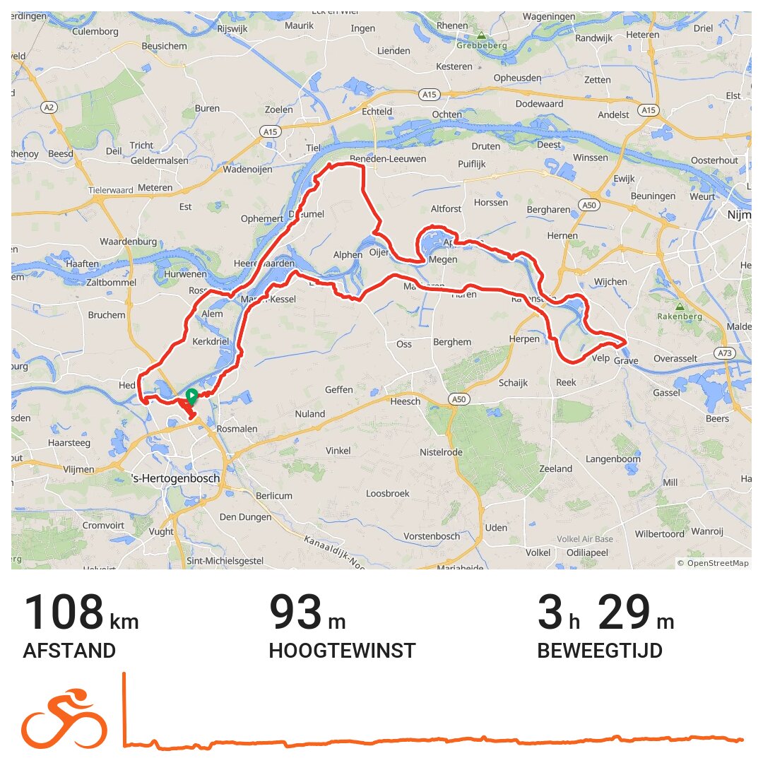 Rondje Waal en Maas (lang) + extra lus · Ride with GPS