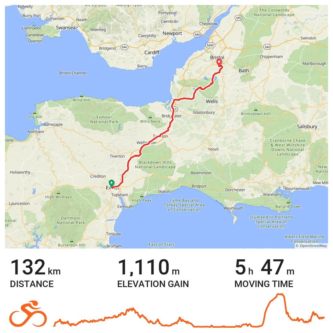 Exeter to Brist · Ride with GPS