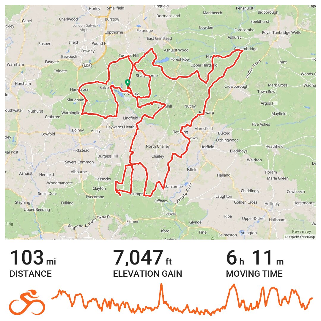 Hayward Heath Howler Epic · Ride with GPS
