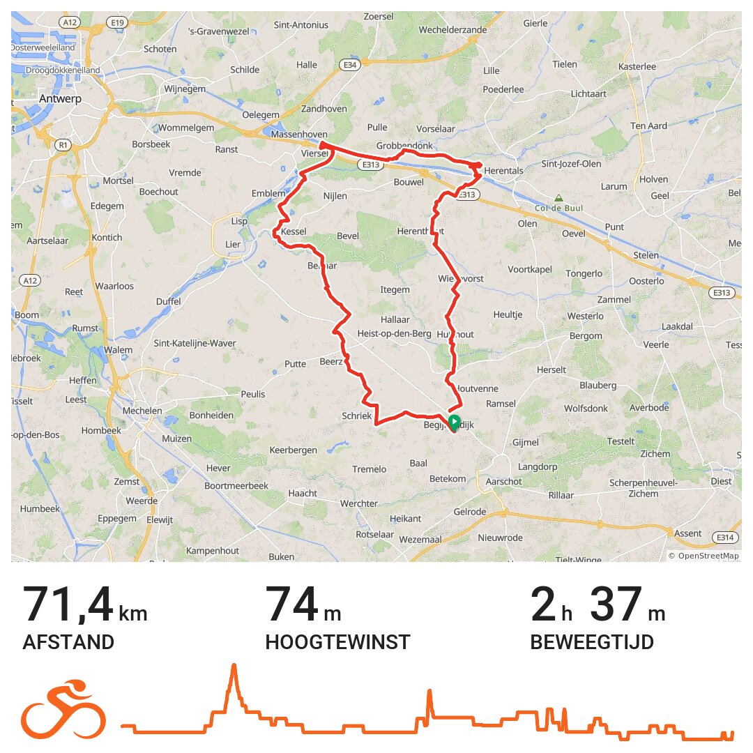 begijnendijk-herentals 71,5 km - A bike ride in Begijnendijk, Vlaanderen