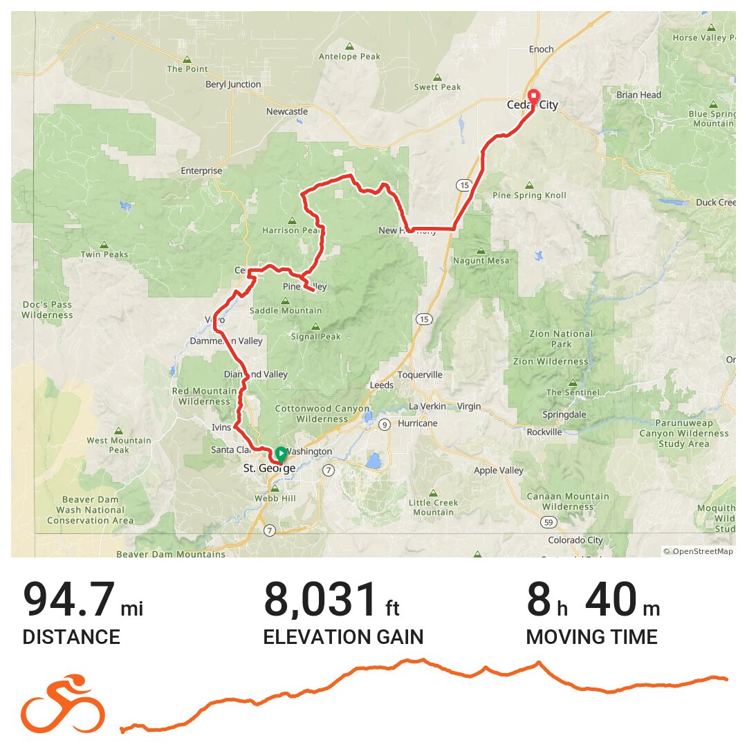 Utah Cliffs Loop day 1 · Ride with GPS