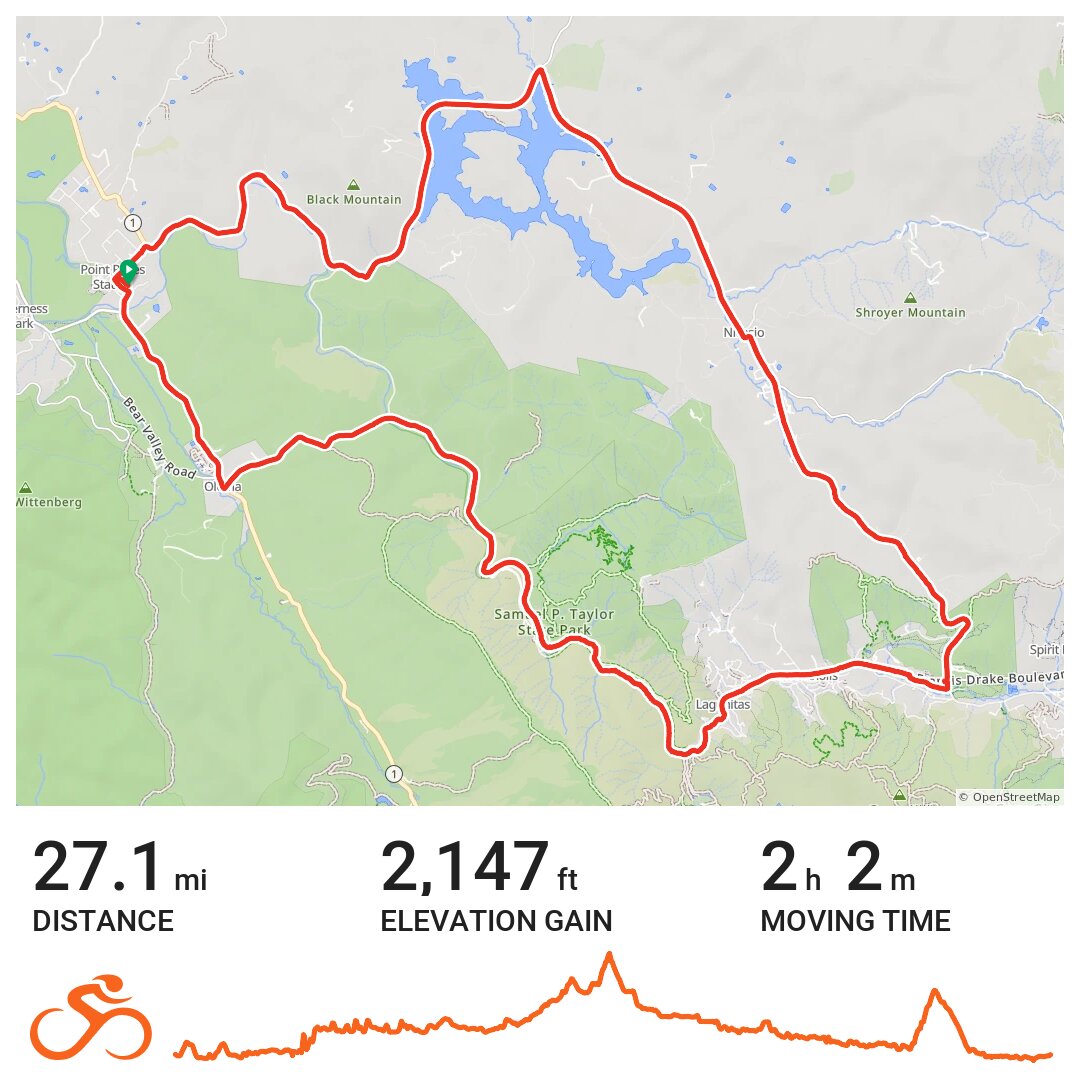 Point Reyes Station-Nicasio Resevoir Loop · Ride with GPS