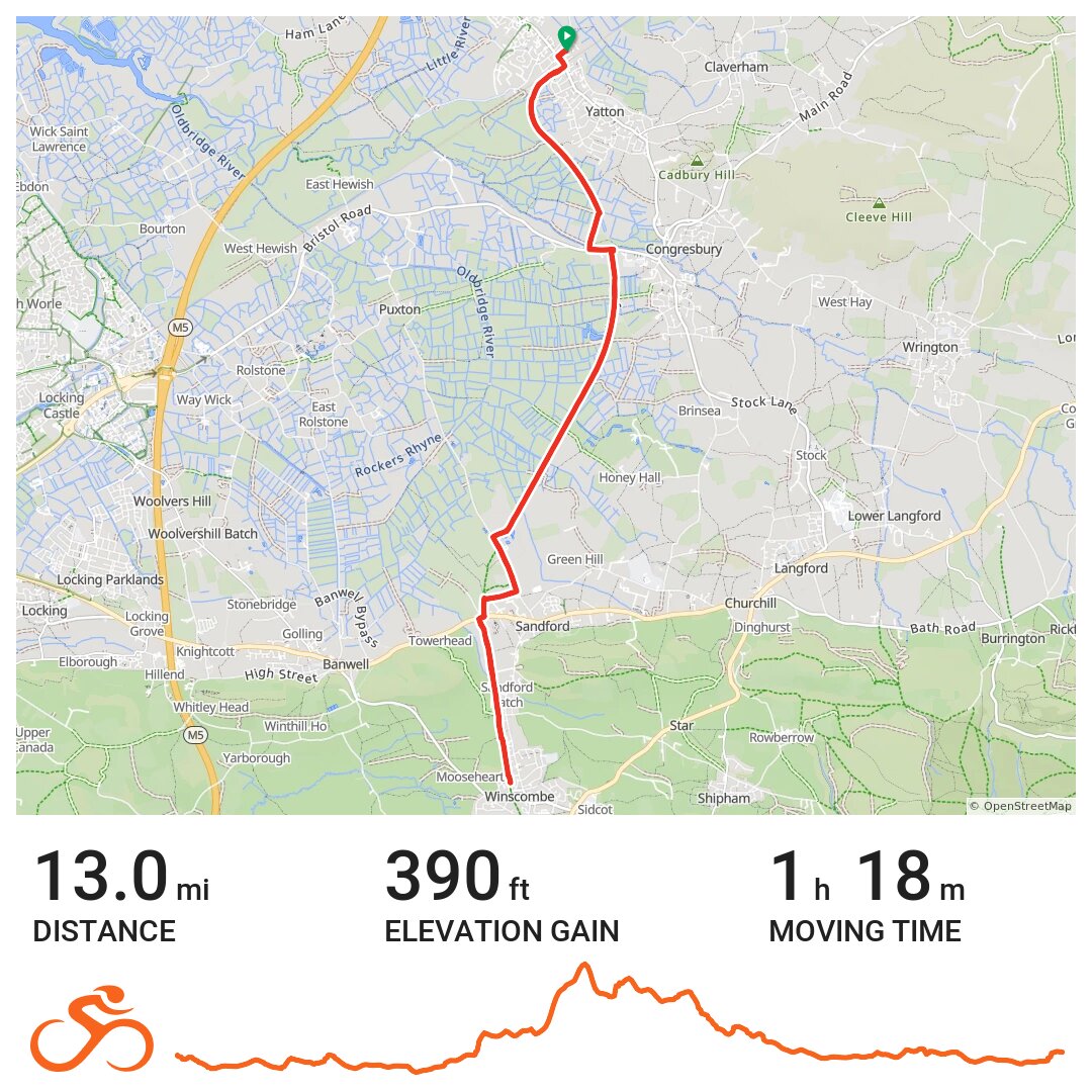 Strawberry Line Saunter - A bike ride in Yatton, England